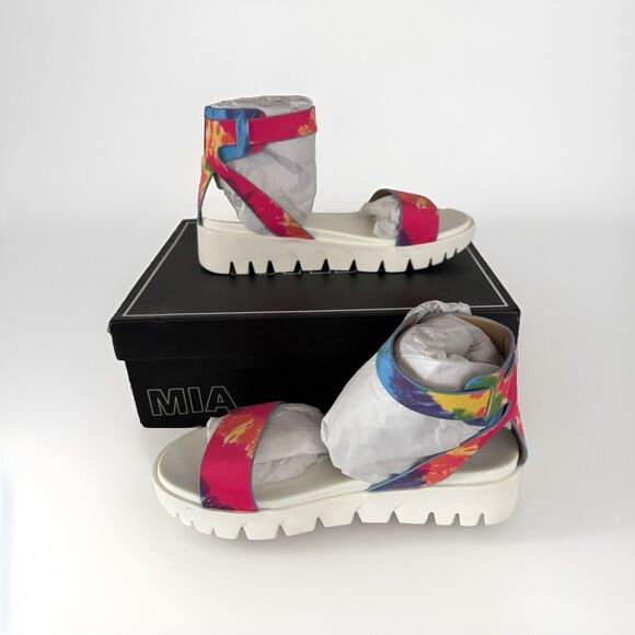 MIA | Shoes | Mia Platform Sandals Size 65m Mady Rainbow Tie Dye W ...